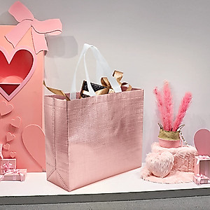 LOOKSGO 6 Pcs Gift Bags Glossy Reusable Gift bag for Party Wedding Birthday