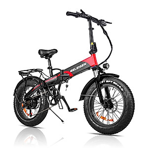 Folding Electric Bike for Adults, GELEISEN 750W(Peak1000W) Electric Mountain Bike, 48V 13Ah Removable Battery Up to 54 Miles, 28Mph 20"x4.0 Fat Tire Ebike, Professional 7 Speed Gear, UL2849 Certified