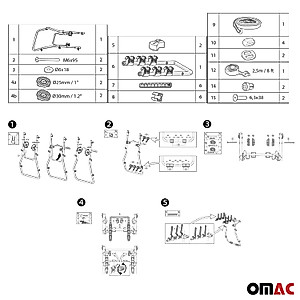 OMAC 3 Bike Rack Carrier Hitch Mount for VW Tiguan Allspace 2018-2024 Black 1 Pc