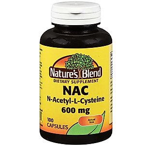 Nature's Blend NAC, N-Acethyl-L-Cysteine 600 mg - 100 Capsules