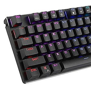 Teerwere Gaming Keyboard 104 Key USB Wired RGB Backlit Mechanical Gaming Keyboard Outemu Blue Switch ABS Keycaps Mechanical Gaming Keyboard (Color : Black, Size : One Size)