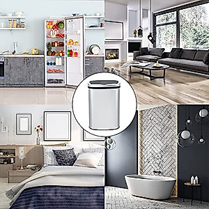 Innovaze 13 Gal./50 Liter Stainless Steel Oval Motion Sensor Trash Can for Kitchen