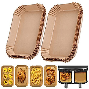BTONAS 8.7x5.5 Inches Rectangle Air Fryer Liners Disposable Parchment Paper Sheets for Rectangle AirFryer Baskets Non-Stick 100Pcs