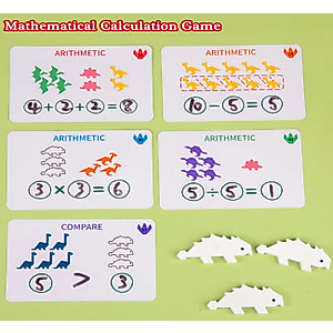 Counting Dinosaurs Toys with Matching Sorting Cards, Preschool Educational Toy for Matching, Counting and Sorting School Supplies Learning Activities Kids Age 4 5 6 7 Girls Boys Birthday Gift