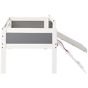 DONCO White Wash/Dark Grey and Junior Low Loft Toy Box, White Wash & Dark Grey