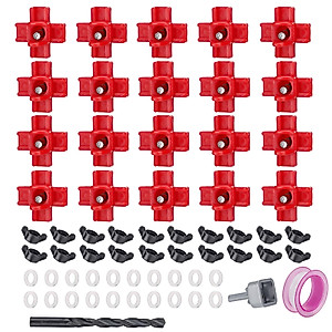 MEWTOGO 20 Pack Horizontal Chicken Nipples Waterer, Automatic Poultry Nipples Horizontal Side Mount Chicken Drinkers for Chicken Quail Duck