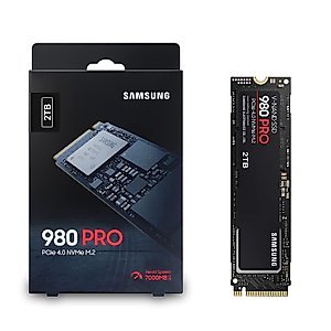 Samsung 980 PRO 2TB PCIe SSD - 7,000 MB/s 4.0 x 4 M.2 NVMe Gen4 Internal Gaming Solid State Drive with V-NAND Technology for Laptops Desktops and Crypto Chia Mining - MZ-V8P2T0B/AM
