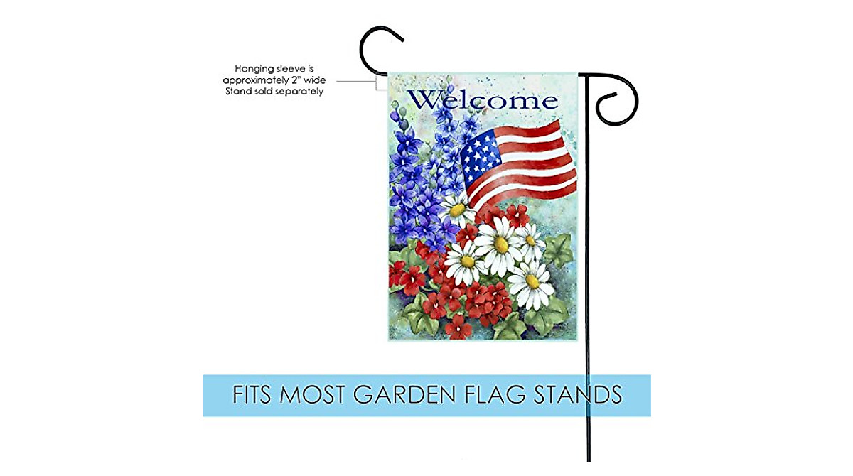 Toland Patriotic Welcome Flag 12x18 Inches - Durable Outdoor Decor