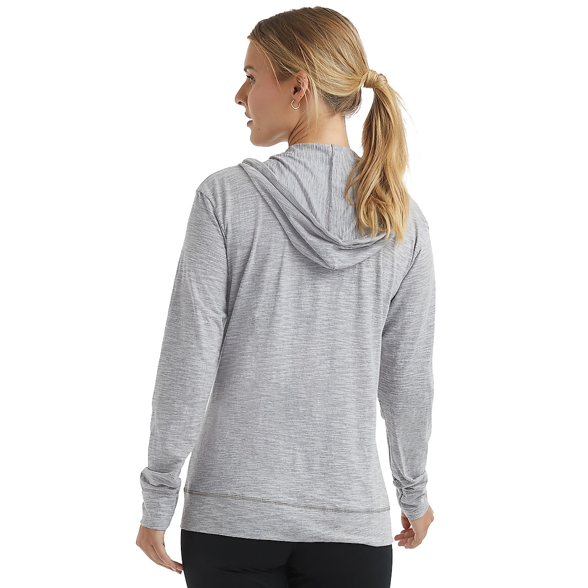 Hanes Womens Slub Knit Full-zip Hoodie, Textured Cotton Zip-up T-shirt For, Dada Gray Pe Heather, Large US