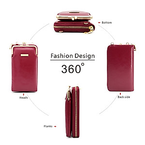 Small Crossbody bags Cell Phone Purses for Women Shoulder Travel Pouch Handbag Wallet with Credit Card Slots Red