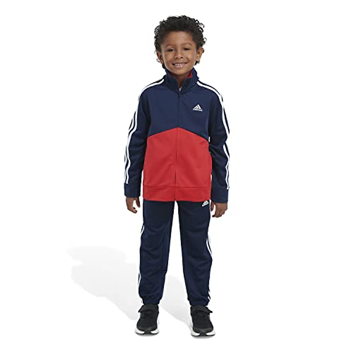 adidas Boys' 2-Piece Color Block Tricot Track Set, Collegiate Navy, 5