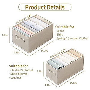2 PCS Wardrobe Clothes Organizer, Clothes Organizer for Folded Clothes Drawer Organizers for Clothing Mesh Closet Storage with PP Board, (9+7) Grids Washable Clothing Storage for Jeans T-shirt Legging