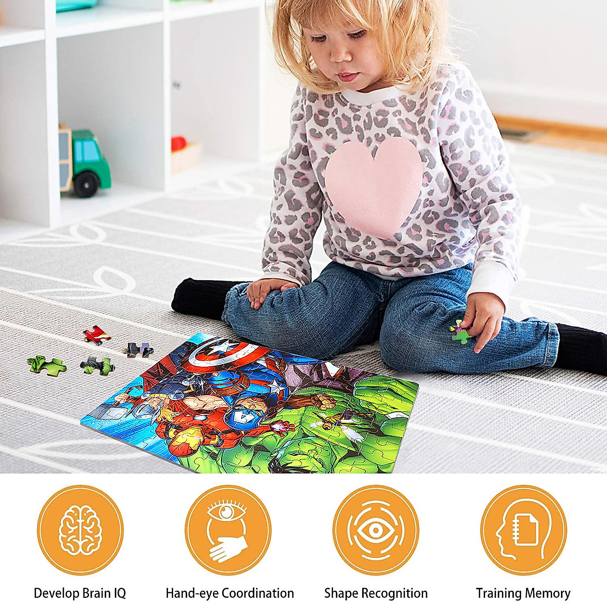 LELEMON Puzzles for Kids Ages 4-8,100 Piece Puzzles for Kids in a Metal Box, Educational Kids Puzzles Jigsaw Puzzles 100 Piece Puzzle Games Puzzle Toys Childrens Puzzles for Girls and Boys