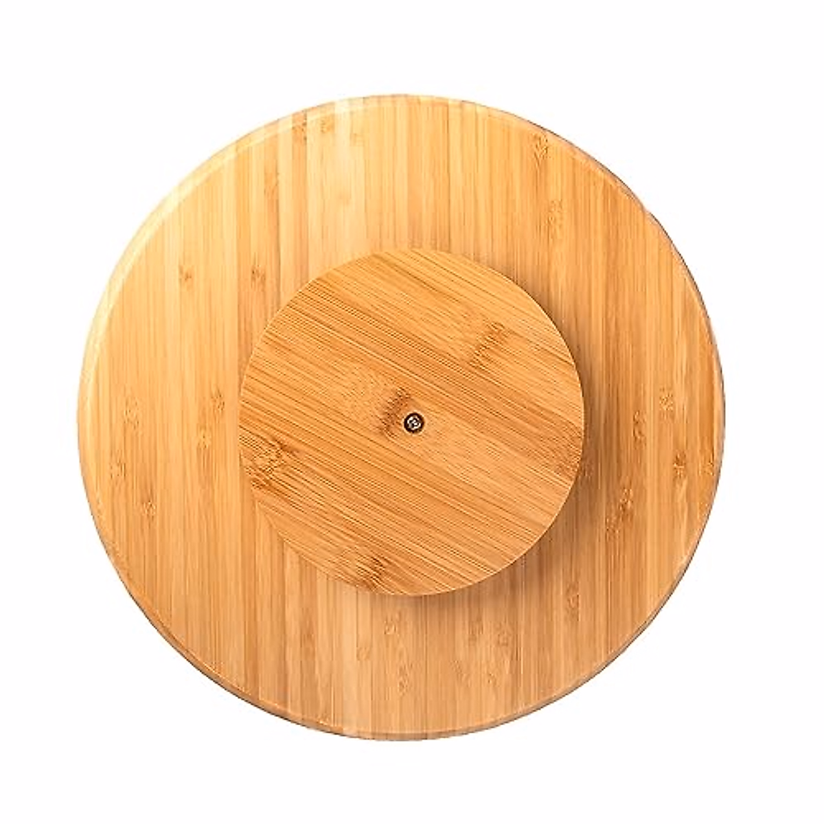 Plutreas Bamboo Lazy Susan Turntable for Cabinet or Table (14 in)