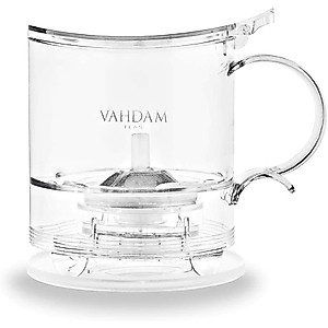VAHDAM, Imperial Tea Maker - 16oz, Bottom Dispensing Tea Pot | Drain-Tap Technology, All-In-One Tea Kit | Best Tea Pot With Infusers For Loose Tea | Tea Steeper | Gift For Tea Lovers