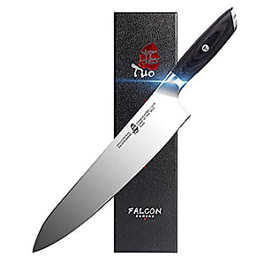 TUO Chef Knife - 10 inch Kitchen Cooking Knife Pro Chefs Knife - German HC Steel Kitchen Knife with Pakkawood Handle - FALCON SERIES with Gift Box
