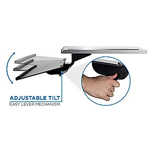 Mount-It! Under Desk Keyboard Tray and Mouse Platform, Ergonomic Computer Keyboard Drawer with Gel Wrist Pad, 17 inch Space Saving Track, Black (MI-7138)