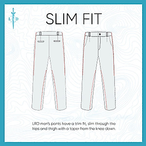 LRD Mens Stretch Golf Pants – Lightweight Performance Slim Fit Golf Pant for Men Black - 34W x 32L