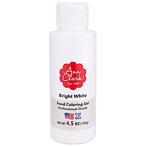 Ann Clark Bright White Food Coloring Gel Large 4.5 oz Professional Grade Made in USA