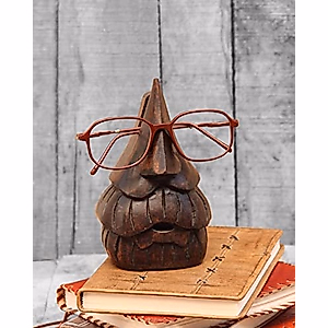 EARTHLY HOME Wooden Spectacle Eye Glasses Holder, Classic Beard Eyewear Retainer Sunglasses Holder Display Stand, Wooden Specs Holder, Optical Glass Accessories, Home Décor Office Desktop Accessory