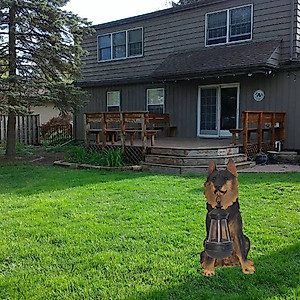 Wanhony Dog Statue Solar Night Light, Outdoor Garden Golden Retriever Decoration Light, Labrador Lawn Hanging Light, Lawn Landscape Solar Light (German Shepherd)