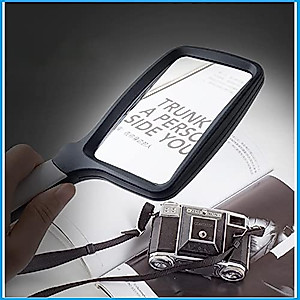 Folded Magnifying Glass with Light, 3X Handheld Large Magnifying Glass LED Lighted Magnifier for Seniors Reading, Soldering, Inspection,Jewelry, Exploring (Folding Handle)