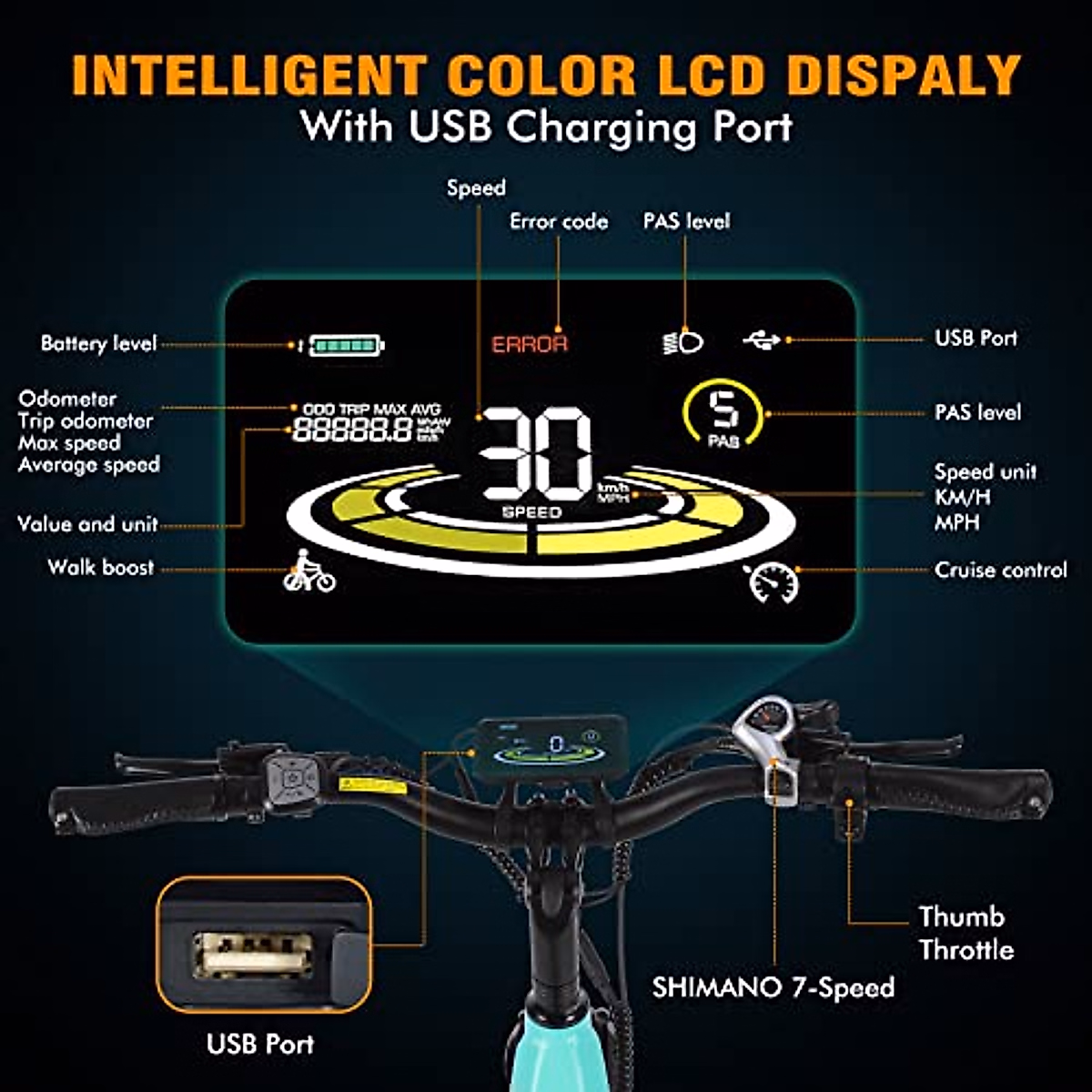 Wildeway Electric Bike Cruiser City Step-Thru Bicycle 750W Motor 26" x 4.0" Fat Tire Ebikes for Adults with 48V 15Ah Removable Battery Hydraulic Disc Brake 30MPH Shimano 7 Speed Gear