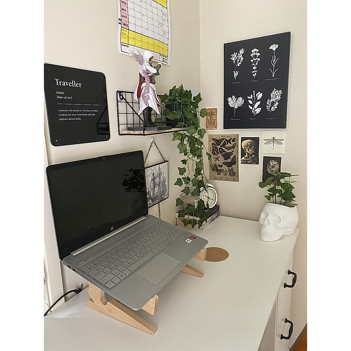 Thibault Laptop Stand for Desk, Laptop Riser Computer Stand Wooden MacBook Stand, Ergonomic Laptop Holder Compatible with MacBook/Dell/HP/Lenovo 10-17 Laptops, Work from Home Laptop Riser