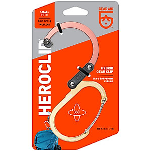 GEAR AID HEROCLIP Carabiner Clip and Hook (Small) for Purse, Stroller, and Backpack, Gold & Cinnamon