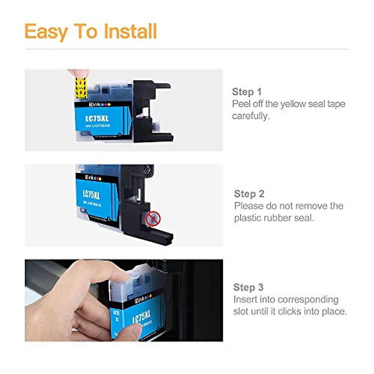 E-Z Ink (TM) LC71/75XL Compatible Ink Cartridge Replacement for Brother LC75 LC79 XL to Use with MFC-J430W MFC-J6510DW MFC-J6710DW MFC-J6910DW (8 Black, 4 Cyan, 4 Magenta, 4 Yellow) 20 Pack