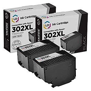 LD Products Remanufactured Ink Cartridge Replacements for Epson 302XL T302XL020 High Yield (Black, 2-Pack)