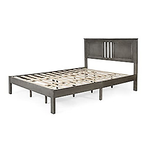 Christopher Knight Home Valentina Acacia Wood Queen Bed Platform, Gray
