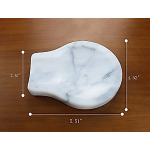 Marble Spoon Rest for Kitchen Counter, Cooking Utensil Holder for Stove Top, Spatula, Tongs Holder with Non-Slip Silicone Feet