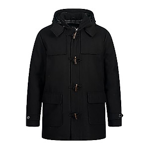 JP 1880 Menswear Big & Tall Plus Size L-8XL Water Repellent Wool Blend Duffle Coat black Large 795121100
