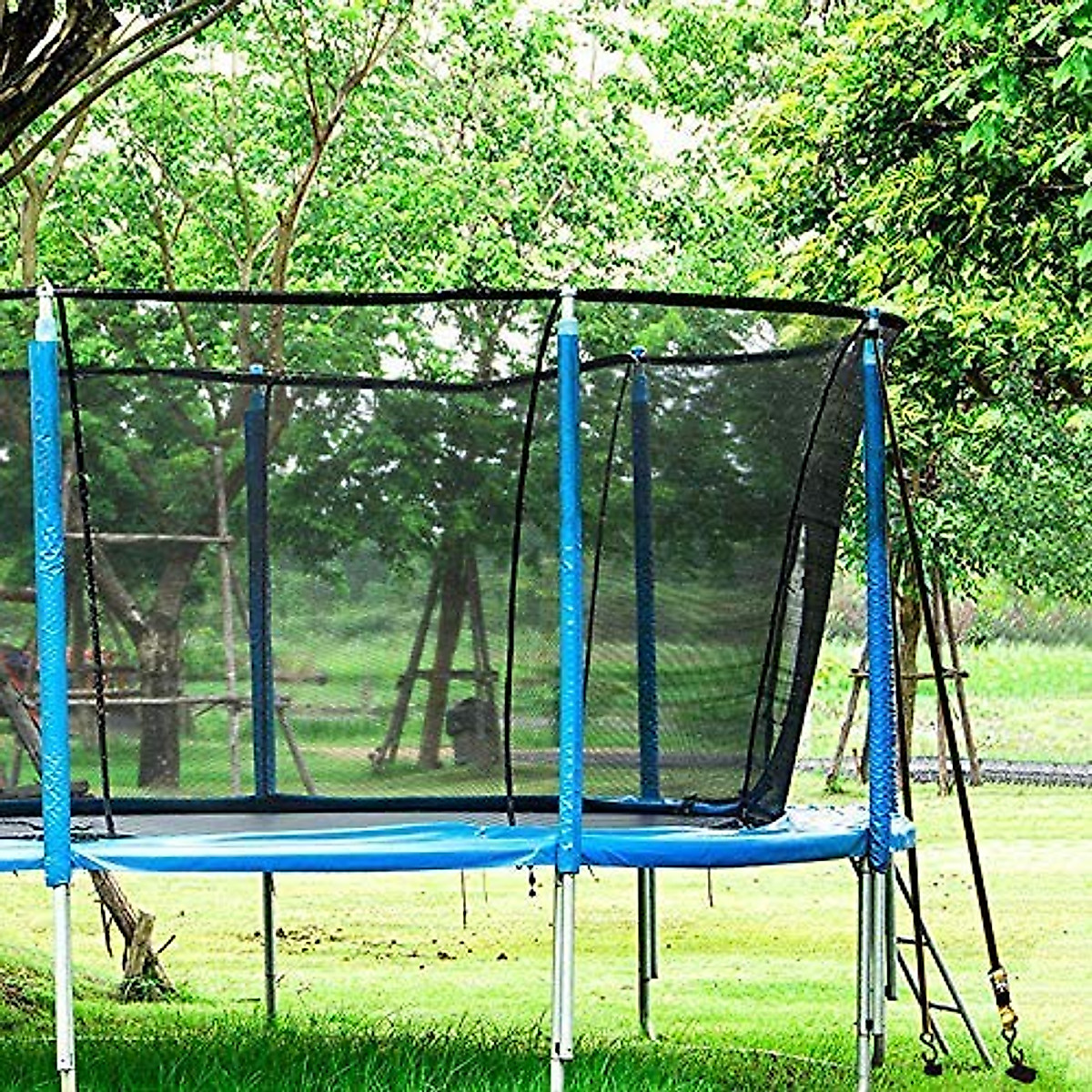 ABCCANOPY 16" Spiral Ground Anchor with Dog Tie Out for Anchor Swings Set Down, Tent (Black)