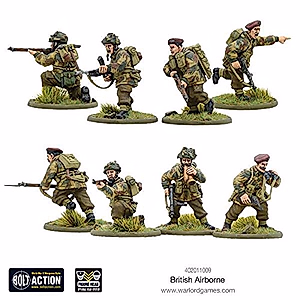 Warlord Bolt Action British Airborne Allied Paratroopers 1:56 WWII Military Wargaming Plastic Model Kit, Small
