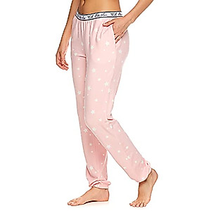 U.S. Polo Assn. Womens Jogger Lounge Pants – Pajama Pants for Women (Light Pink, Large)