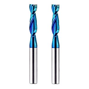 BITITZ 2-Piece Up Cut Carbide Spiral Router Bit 1/4inch Shank 1/4inch Cutting Diameter for CNC Router Machine Woodwork Engraving Carving