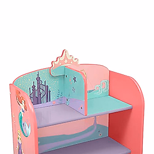 Disney Princess Wooden Playhouse 4-Shelf Bookcase for Kids by Delta Children - Greenguard Gold Certified, Pink