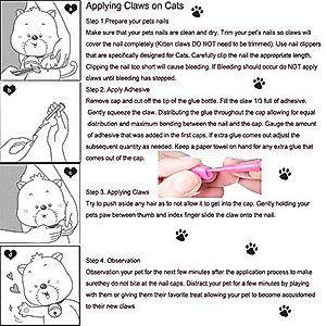 JOYJULY 140pcs Pet Cat Kitty Soft Claws Caps Control Soft Paws of 4 Glitter Colors, 10 Colorful Cat Nail Caps Covers + 7 Adhesive Glue+7 Applicator with Instruction, Medium M