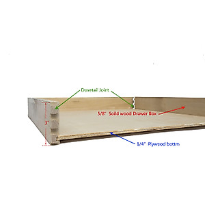 COUVER Pull Out Soft Close Cabinet Organizer, Wood Drawer Slide Out Shelves for Kitchen, 16.5"(W) x 21.25"(D) X 4"(H), Soft-Close Rail with Spacer, Side Mount, Bottom Mount