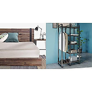 Zinus - Brock - Metal and Wood Platform Bed Frame/Mattress Foundation with Wood Slat Support/No Box Spring Needed/Easy Assembly, Twin Brock Bookcase, Brown