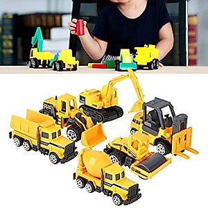 SPYMINNPOO Small Construction Toys,6PCS 1:64 Scale Alloy Plastic Engineering Car Truck Toy Mini Construction Vehicles Toys for Boys Mini Vehicle Constructio Model Kids Gift
