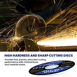 Lichamp 4-1/2 Cut Off Wheels for Metal, 6 Pack 4.5 inch Disc Cutting Wheel Cutoff Blade, 4.5"x0.045"x7/8", A006BK