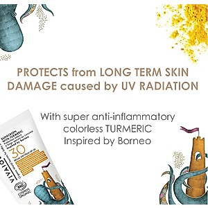 VIVAIODAYS - Sunscreen with Turmeric, Body & Facial Sunscreen with Broad Spectrum SPF 30, Sunscreen Lotion for Babies & Adults, Sun Skin Care, Reef Friendly Sunscreen, COSMOS ORGANIC Certified, 100 ml