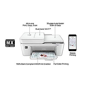 VersaCheck DeskJet 4155 MX MICR All-in-One Check Printer Gold Check Printing Software Bundle,White