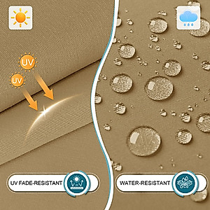 Basic Beyond Outdoor Chair Cushions for Patio Furniture, Waterproof Outdoor Cushions, Square Corner Patio Chair Cushions Set of 6 with Ties, 18.5"x16"x3", Khaki