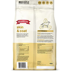 The Missing Link Skin & Coat Probiotics Superfood Supplement Powder for Dogs - Omegas 3 & 6, Fiber, Vitamin-E, Biotin - Supports Healthy Skin & Glossy Coat, Promotes Hair Growth - 5lb
