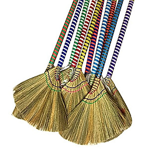 掃把Anti-static Choi Bong Co Vietnam Hand Made Straw Soft Broom Colored Handle 12" Head Width, 40" Overall Length 2-PC