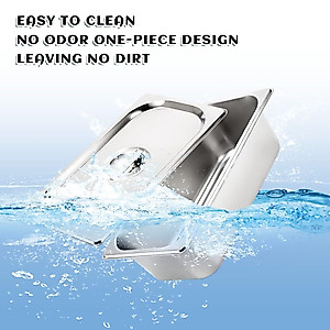 ALMOXVYE 2 Pack Steam Table Pan with Lids, 1/3 Size 4 Inch Deep Stainless Steel Hotel Pans, Anti Jam Restaurant Pans for Kitchen, Party, Restaurant, Hotel, Food Buffet Event